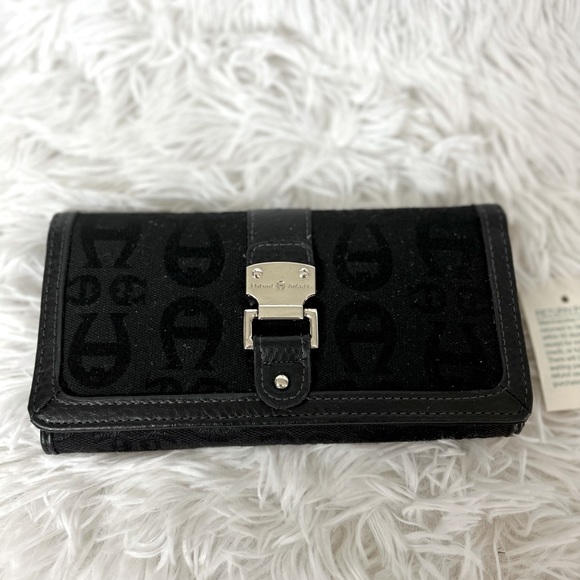 Etienne Aigner | Bags | Nwt Etienne Aigner Black Walletcheckbook | Poshmark